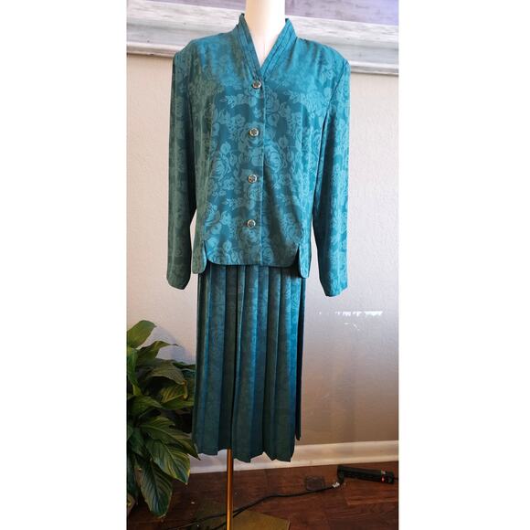 Leslie Fay | Skirts | Vintage Leslie Fay 2 Pc Secretary Pleated Skirt ...